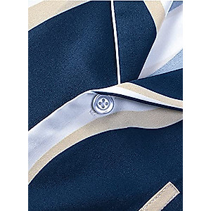 JMIERR Men's Button Up Hawaiian Shirt Tropical Floral Short Sleeve Mens Beach Shirts Summer Vacation Shirts with Pockets, US 40(M), Sky Blue