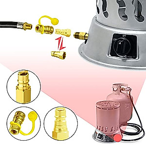 MCAMPAS 3/8 Inch Natural Gas Quick Connect Fittings, Natural and Propane LP Hose Extension Quick Disconnect Kit for Gas Grills, Patio Heater, Pizza Oven, Patio Fire Pit, Generator - 4 Piece