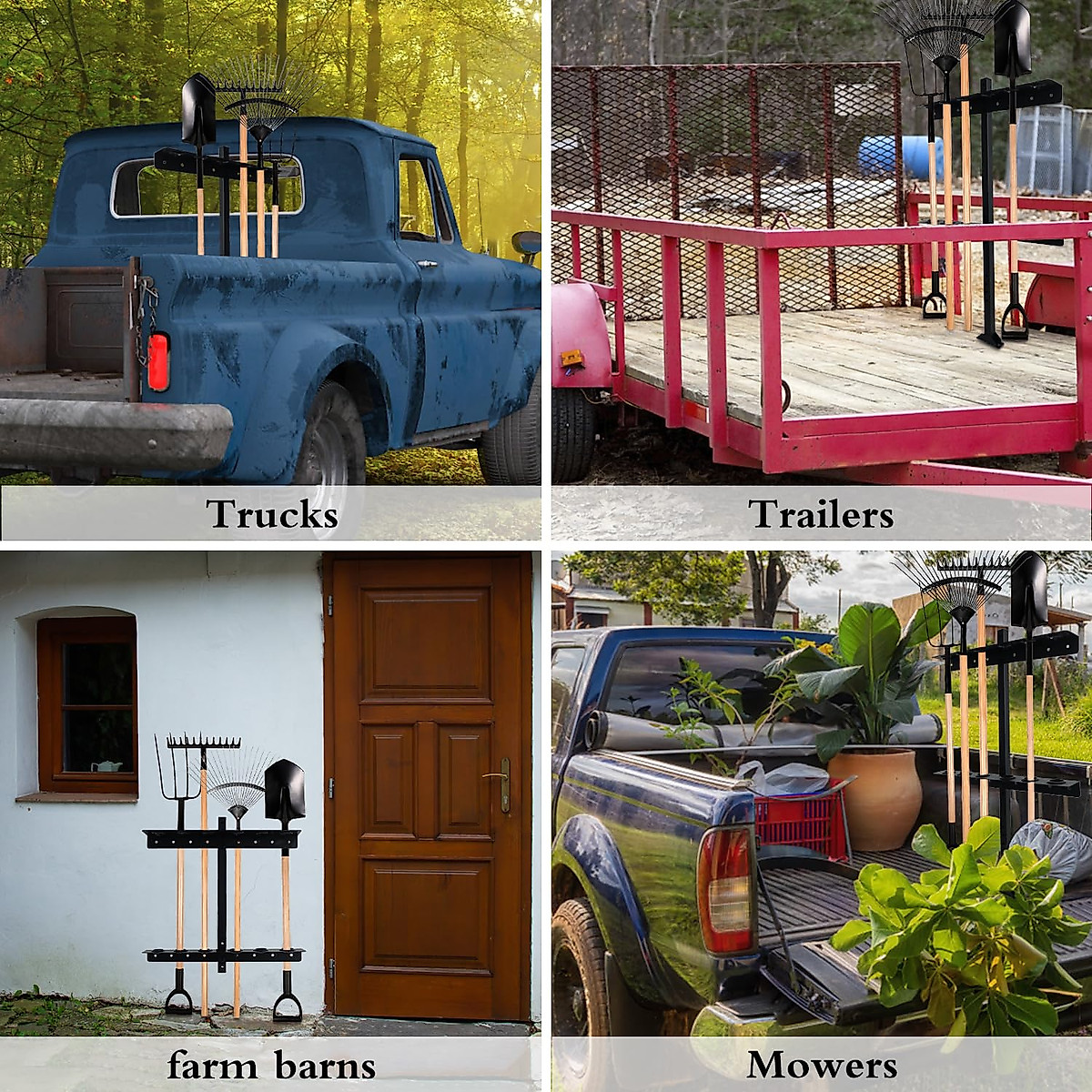 Trailer Racks for Lawn Equipment, Trailer Tool Rack Shovel Holder for ...