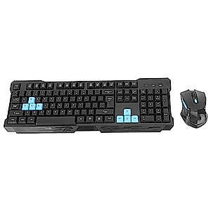 Rosvola Gaming Keyboard and Mouse Set Wireless Keyboard Mouse with Fast Decoding Speed and USB Gaming Receiver