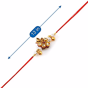 HATHKAAM 2 Pc Designer Rakhi for Brother and Bhabhi Traditional Handmade Rakhi Lumba Set for Bhai Bhabhi Decorative Set of Lumba Rakhi for Bhaiya Bhabhi Combo Gift for Rakhsha Bandhan (HKRL026)