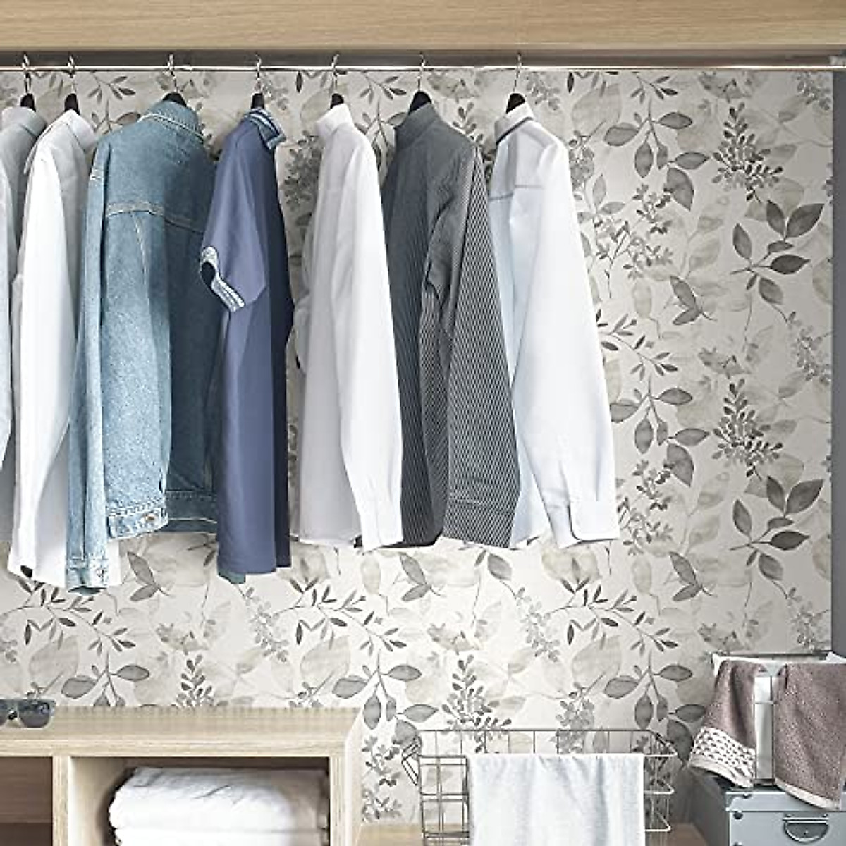 NuWallpaper NUS3144 Breezy Peel & Stick Wallpaper, Grey