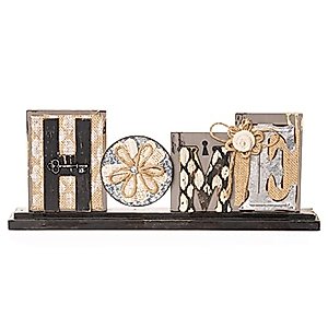 Young's Inc. Wood Block Tabletop Sign - Farmhouse Kitchen Decor - 18” W x 7” H - Rustic Home Decor - Entryway Table Decor