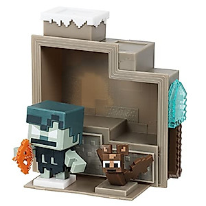 Treasure X Minecraft Caves & Cliffs Cave Adventure Pack. Mine, Discover & Craft with 16 Levels of Adventure, Mine & Craft Character & Mini Mob to Collect. Will You find The Real Gold Dipped Treasure?