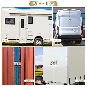 BEVISKkki 2 Pack Hidden Shackle Padlock Heavy Duty Solid Steel Cargo Van Door Locks Anti Theft with Hasp 73MM Puck Lock High Security Garage Shed Door Lock with 4 Keys for Trucks, Gates, Vans,Trailer