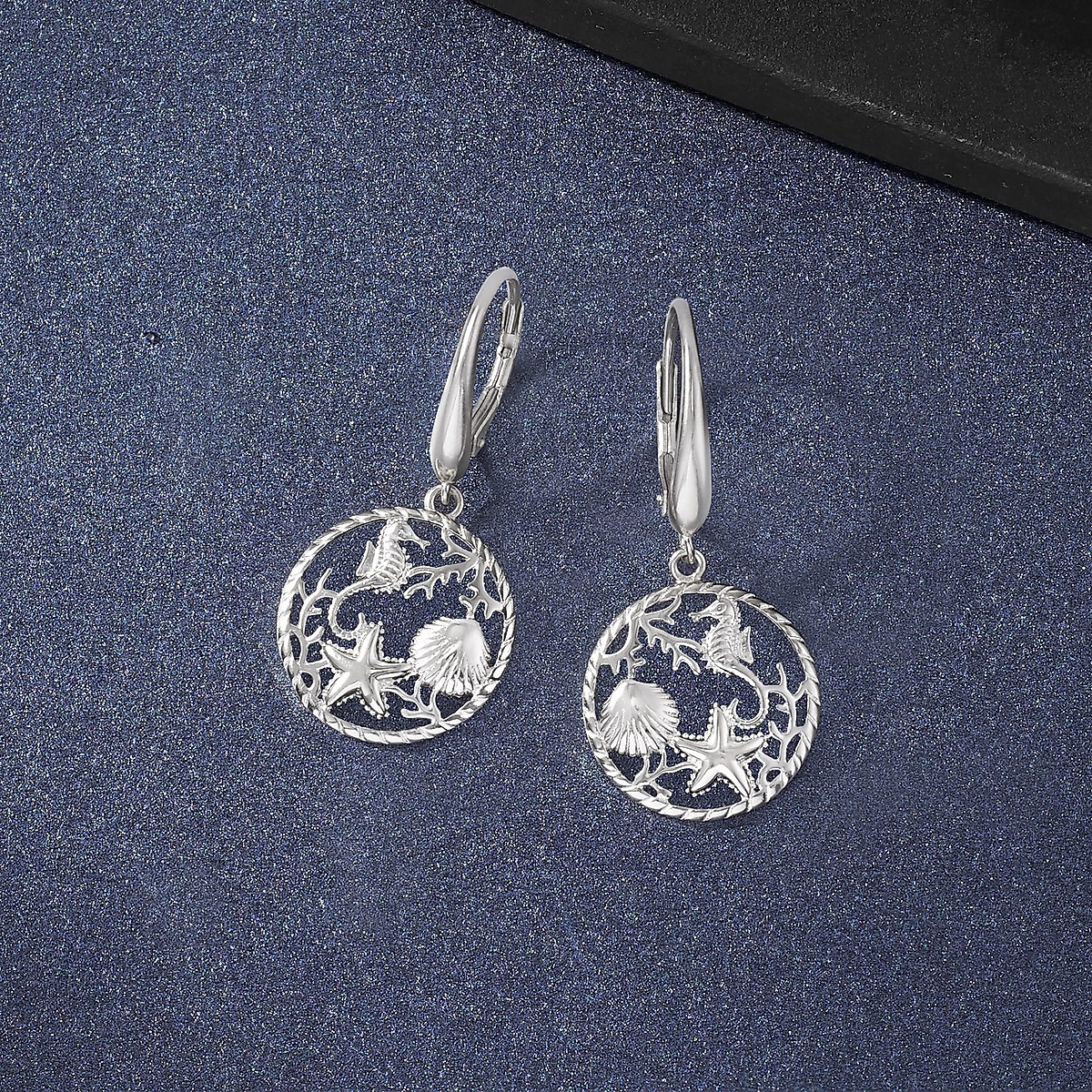 Ross-Simons Sterling Silver Sea Life Drop Earrings