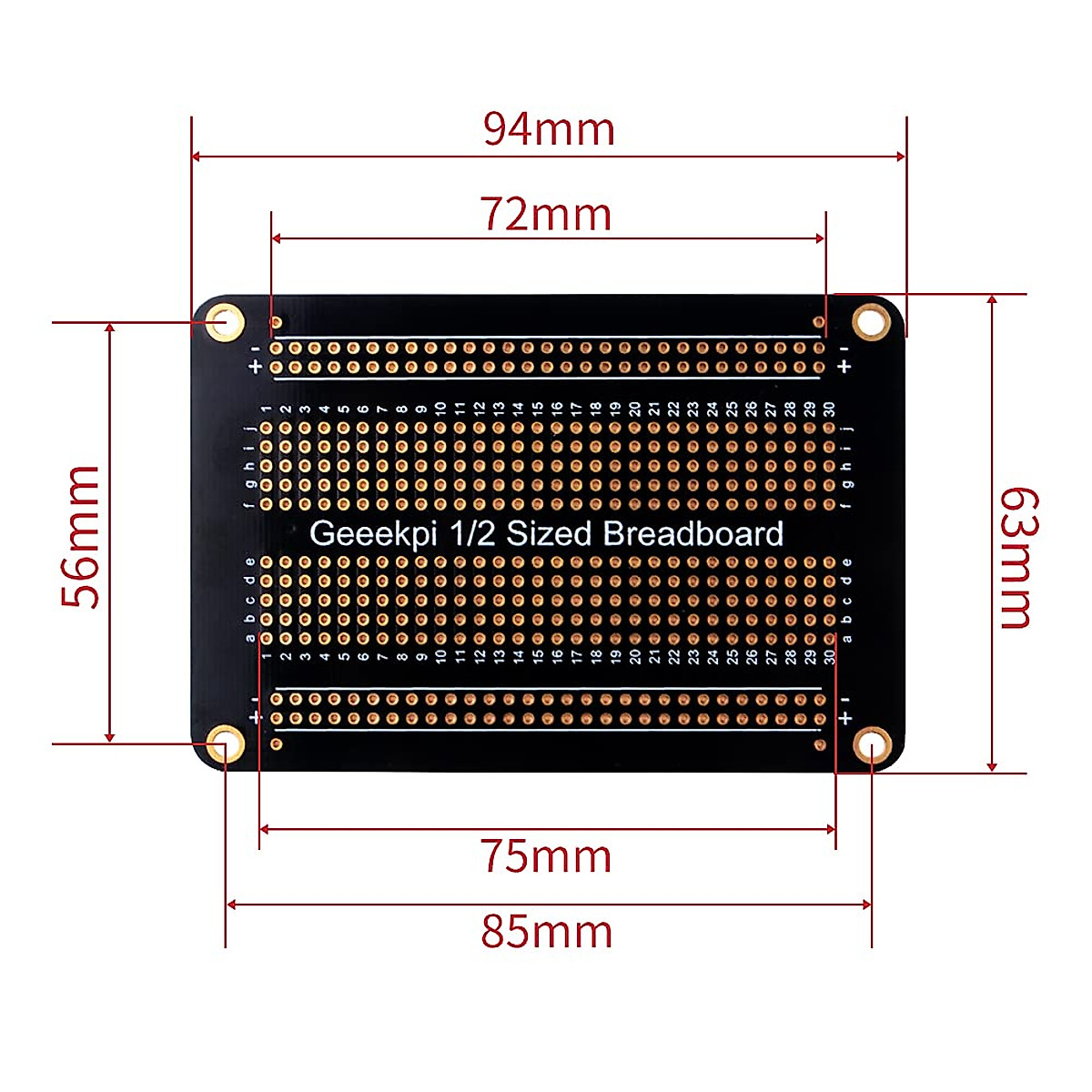 GeeekPi Electronic Fun Kit,with 3PCS Half Sized Breadboard Cable Resistor LED Potentiometer for Electronic Learning Kit, Compatible with Arduino IDE, UNO R3, MEGA2560, Raspberry Pi Range(Black)