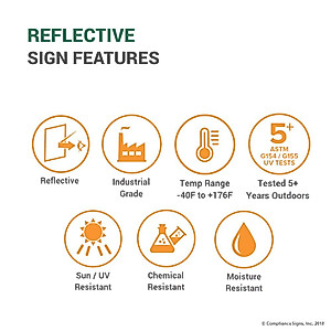 ComplianceSigns.com Dangerous to Firefighters Sign, 24x24 inch Reflective Aluminum for Fire Safety/Equipment