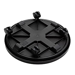 Bloem Caddy Round Plant Stand Caddy w/ Wheels Saucer Tray (CAD1600), Black, 16"