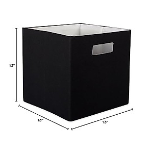 DII Poly-Cube Storage Collection Hard Sided, Collapsible Solid, Large, Black