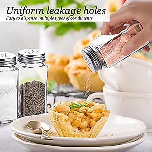 Glass Salt and Pepper Shakers Set Large,DWTS DANWEITESI Farmhouse Salt and Pepper Shakers Cute with Stainless Steel Lid-Large Spice Jars,Clear to Know When to Fill,Cute Farmhouse Kitchen