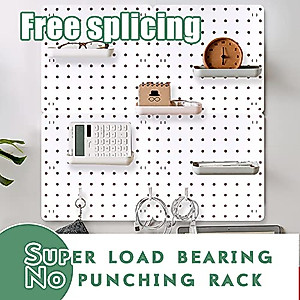 4 Pieces Pegboard Wall Mount Display Pegboards Wall Panel Kits DIY Pegboard Tool Organizer with Accessories for Garage Kitchen Living Room Bathroom Office