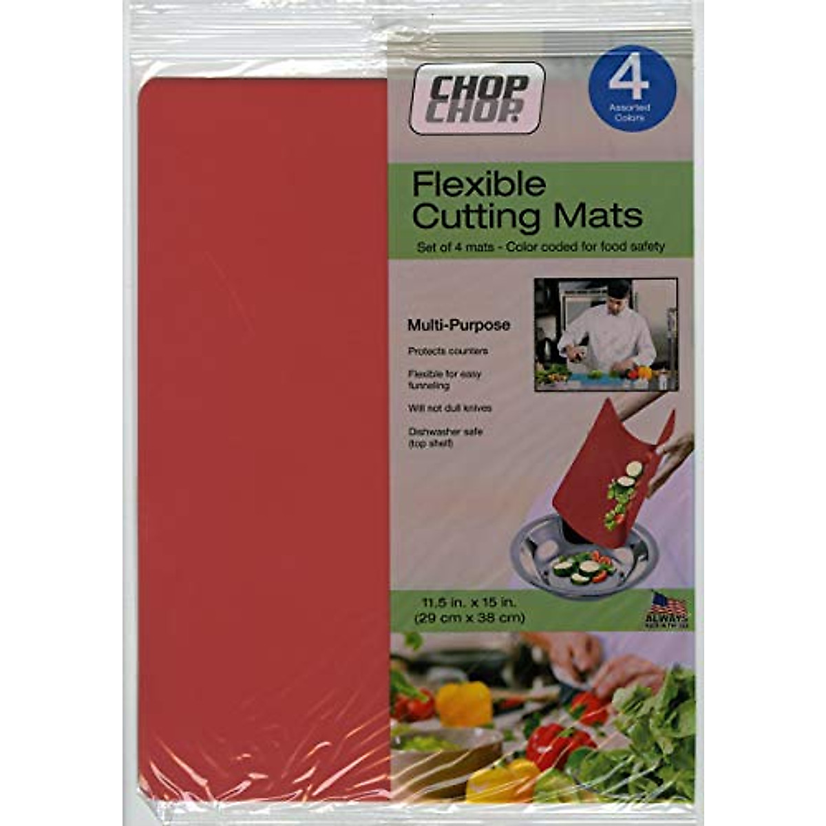 Counter Art Flexible Cutting Mats-Set of 4, Assorted Colors