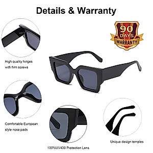 SORVINO Trendy Square Sunglasses for Women Ladies Square Oversized Frame Sun Glasses Hot Pink Black Sunnies