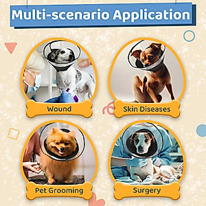 OEH Dog Cone, Soft Cones for Dogs After Surgery, Comfortable Dog Cone Collar, Protective Cone for Dogs to Stop Licking, Adjustable Large Dog Cones for Large Dogs, Black, XL(Neck: 17.5"-20.7")