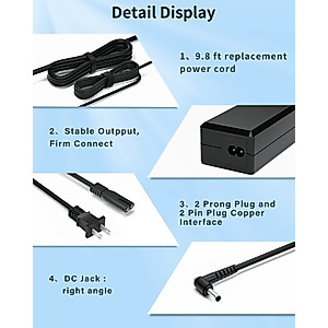 VHBW Compatible with Peloton Power Cord Replacement for Peloton Bike Power Cord Replacement Charger Cord 12V 4.17A Exercise Bike Model: PLTN-RB1VO PLTN-RB1V1 PLTN-RB1VQ (NOT for Bike Plus)