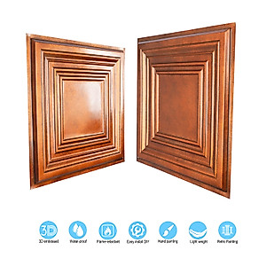 Tin Ceiling Tiles Nail up Peel and Stick Tin Ceiling Tiles Distressed for Cafe Club Salon Hotel Store Bar 2'x2' PL05 Archaic Copper