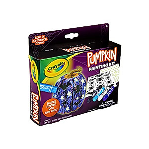 Crayola Galaxy No Carve Pumpkin Decorating Kit, Less Mess Kids Paint Set, Glow in The Dark Stickers