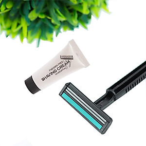 ECO Amenities Smooth Shave Disposable Razor with Cream, Individually Wrapped Paper Boxes, 100 Sets Per Case