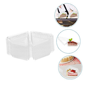 Abaodam 100 Pcs Triangular Cake Box Raclette Sandwich Container Disposable Cake Containers Plastic Container with Lid Cake Containers with Lids With Cover Clamshell Pizza The Pet