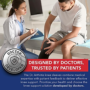 Doctor Developed Knee Brace/Knee Support/Knee Compression Sleeve [single] & Doctor Written Handbook -guaranteed relief for Arthritis, Tendonitis, Injury, (Black/Pink) (Black, 5X-Large (Pack of 1))