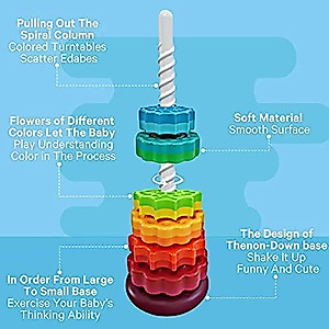 BornCare Kids Spinning Spiral Stacking Toy for Baby Toddler Kids. Durable Colorful Toy Pre K