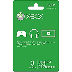 3 Months Xbox Live Gold Membership Card, Xbox Live Gold Digital Code