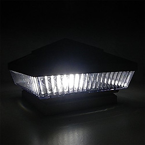 8 Pack Vintage Bronze Outdoor Garden 4 x 4 Solar 5-LED Post Deck Cap Square Fence Light Landscape Lamp PVC Vinyl Wood