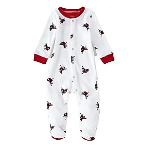 Nike Infant/Toddler Printed Footed Coverall (White(5566649-001)/Red, 6 Months)