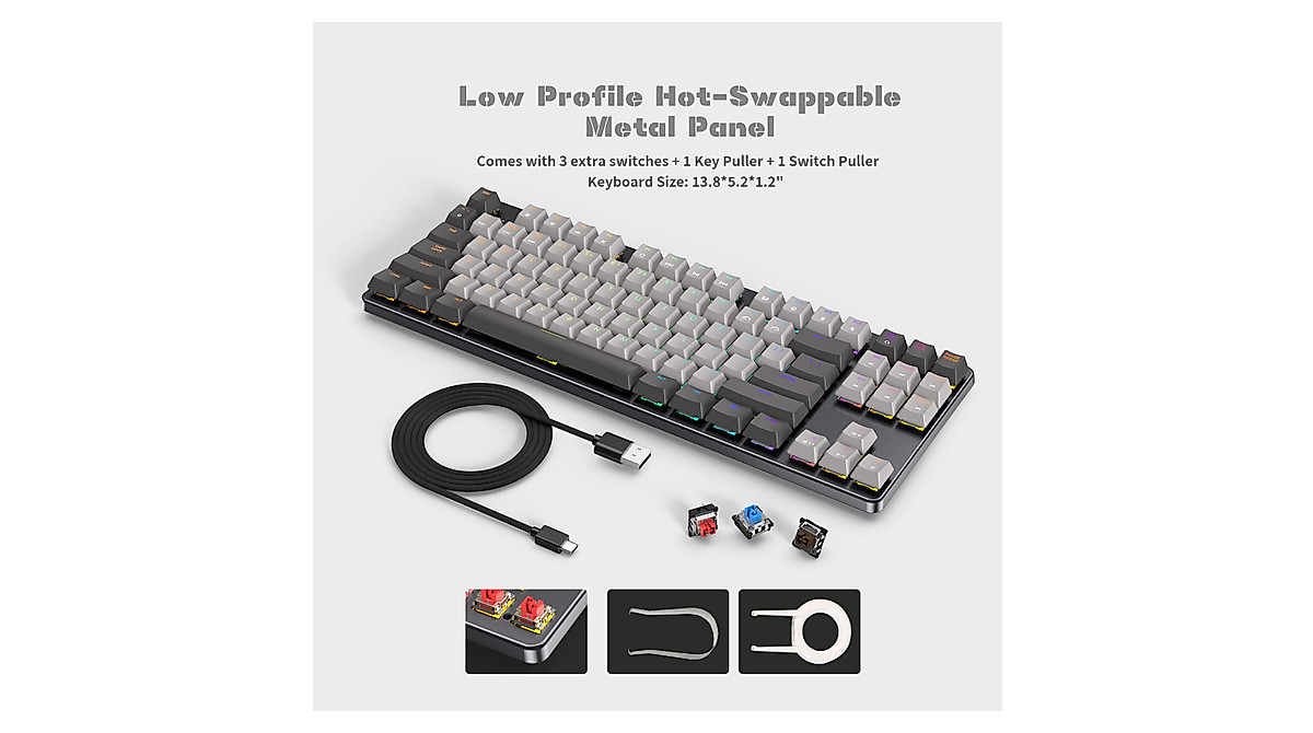 CIDOO 87 Keys RGB Mechanical Keyboard for Gaming and Work