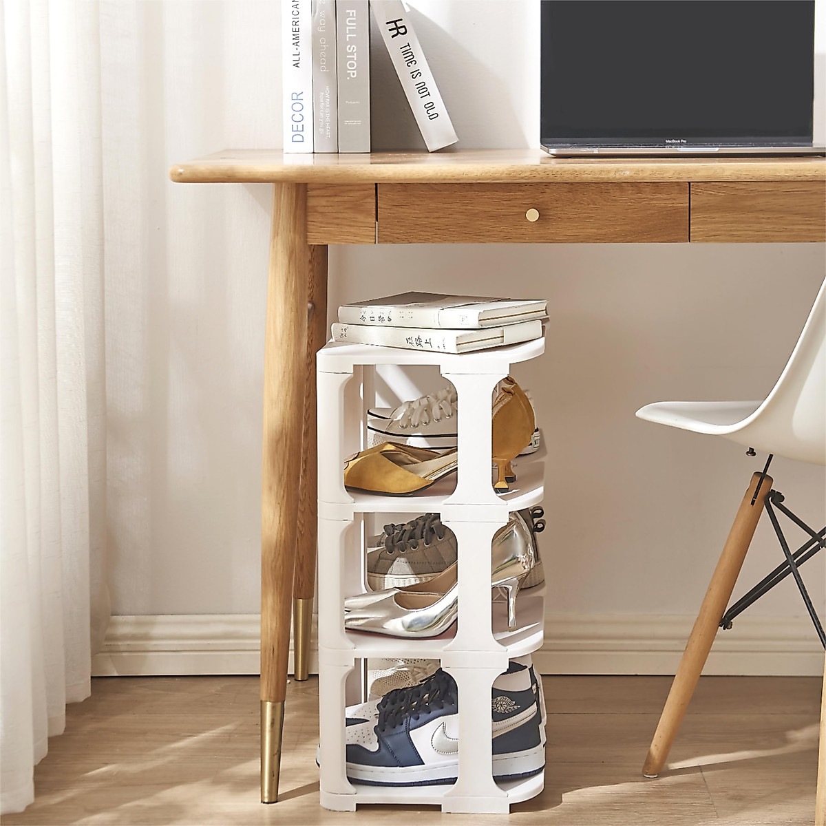 DomiZen 10 Tier Shoe Rack for Closet, Vertical Free Standing Shoe Organizer for Entryway, Stackable Shoe Storage Organizer for Women Kids