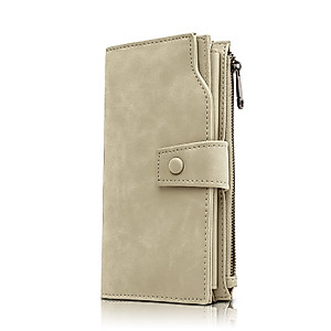 TAN.TOMI Wallet Women, Vegan Leather Women Wallet Large Capacity, Wallet for Women RFID Blocking with Multi Card Organizers