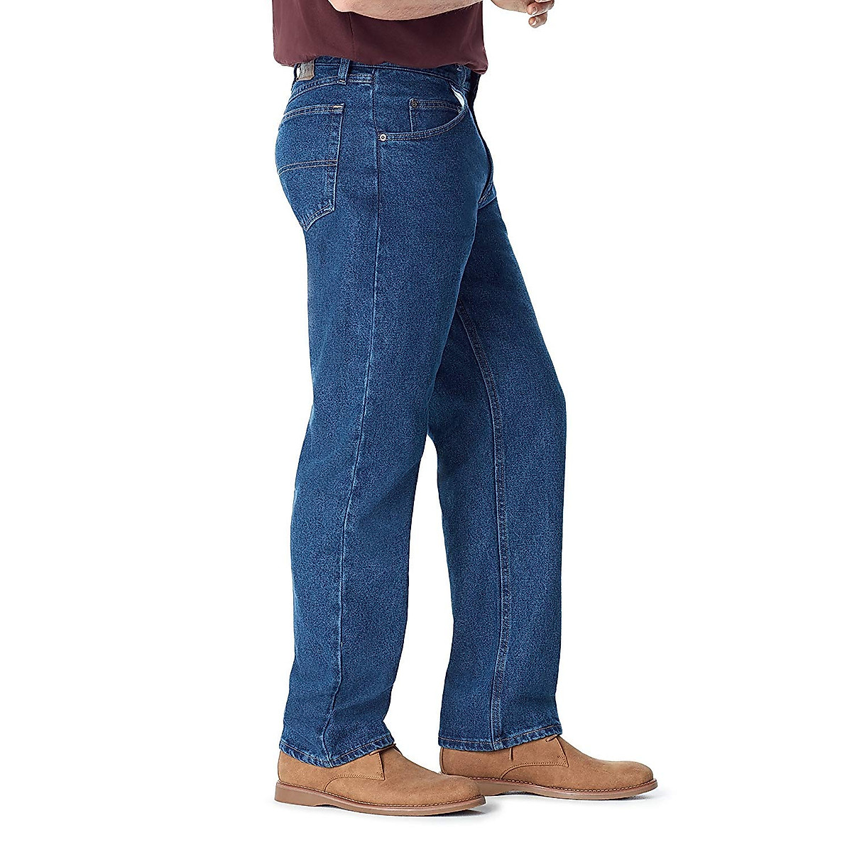 Wrangler Authentics Men's Classic 5-Pocket Relaxed Fit Cotton Jean, Dark Stonewash, 42W x 32L