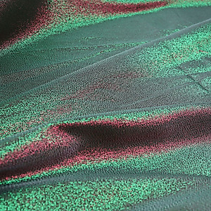 Two Tone Iridescent Fabric Metallic Thread Color Changing for Sewing Costume Gown (Green Red Blending) 50 Inches Wide, 4 Yards