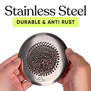 "Sir Drainalot" Kitchen Sink Drain Strainer, Reversible Chain Innovation, Non-Clogging, Stainless Steel, Catches All and Effortless Food Disposable, Anti-Rust