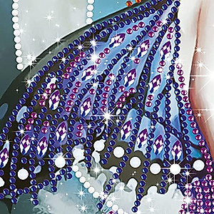 MVVMTOP 4 Pack Special Shaped Diamond Painting Kits for Adults, Diamond Art Kits for Kids Angel Wings Girl Partial Drill Rhinestone Crystal Diamond Dots for DIY Home Wall Decor