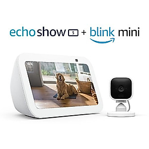 Echo Show 5 (3rd Gen) with Blink Mini | Glacier White