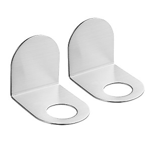 Cabilock Wall Mount Soap Dispenser Holder: 2pcs Bottle Dispenser Holder, Stainless Steel Hanging Rack, No Drilling Adhesive Shower Bottle Rack Hook (Diameter 1Inch+1.3Inch)