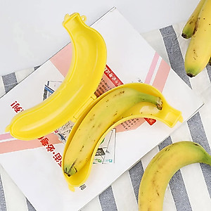 Yellow Banana Storage BPA-Free Outdoor Travel Case,Keep Fresh Banana Keeper and Protector, Cute Banana Carrier Storage Box for Picnic Camping,Food Containers