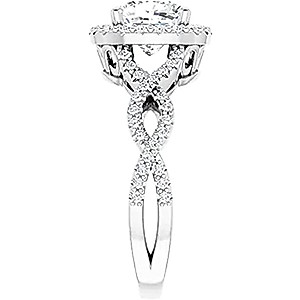 Moissanite World Twisted Infinity Moissanite Ring, Cushion 2.0CT, Moissanite Engagement Ring/Moissanite Wedding Ring/Moissanite Bridal Ring Set, 925 Sterling Silver (7)