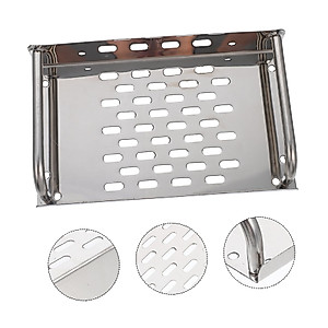 HOMSFOU 1 Set Single Shelf Stainless Steel Wall Storage Rack Pallet Wall Shelves Bathroom Wall Metal Floating Shelves Wall Hanging Shelves Wall Mount Shelves Household Roll Holder