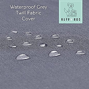Classic Brands Ruff n' Roo X-Large Waterproof Bolster Cotton and Memory Foam Dog Bed with Non-Slip Bottom, Grey