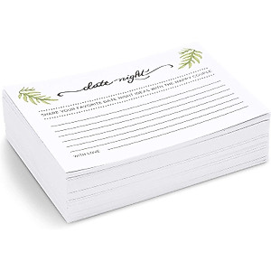 Paper Junkie Date Night Idea Cards for Bridal Shower and Wedding (4 x 6 Inches, 100-Pack)