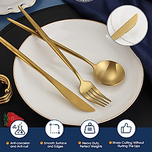 Matte Black Silverware Set,20 Piece Stainless Steel Flatware Set,Service for 4,BEGEEL Satin Finish Tableware Cutlery Set,Utensil Sets for Kitchen and Home,Dishwasher Safe