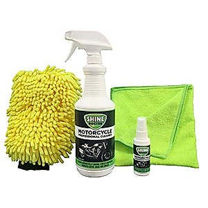 Shine Doctor Motorcycle Cleaning Kit Cleans Chrome, Leather, Vinyl and Removes Grime and Grease.