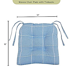 Arlee Highland Set of 2 Chair Pad, 2 Count (Pack of 1), Blue