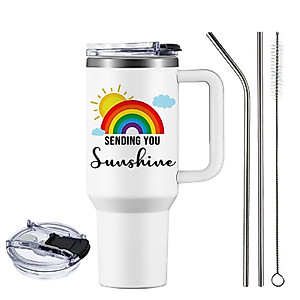 Human Sunshine Gifts for Women Men, 40oz Sending You Sunshine Tumbler, Positivity Birthday Gifts For Women, Inspirational Gifts for Friends Coworker Leader Boss, Human Sunshine Definition Gifts