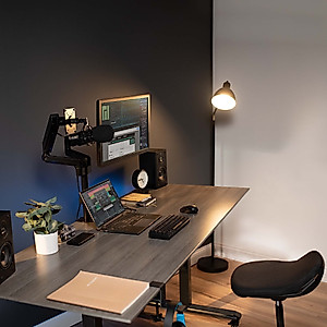 VIVO Universal Steel Microphone VESA Adapter Kit, Tabletop Mic Mounting Bracket with VESA 75x75mm and 100x100mm, Black, MOUNT-V00MIC