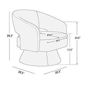 CHITA Swivel Accent Chair Armchair, Velvet Barrel Chair for Living Room Bedroom, Burnt Orange