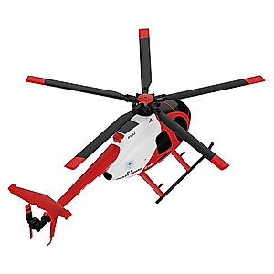 Newcomer MD500 C189 RC Helicopter, Aircraft Model 1/28 2.4G 4CH Single-Rotor Helicopter Model, Remote Helicopter Toys for Boys and Girls (RTF Version/Red and White)
